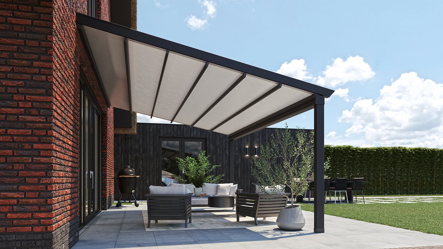 Terrasoverkapping met doek | Artino